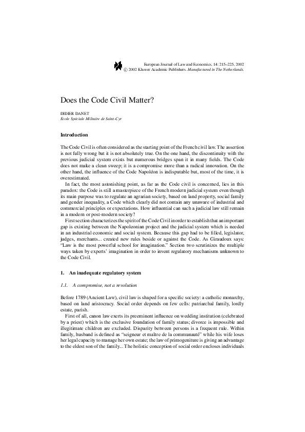 (PDF) On the Structure of a Civil Code | Alain Levasseur - Academia.edu