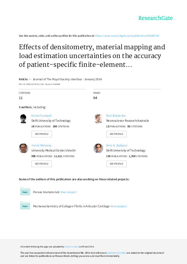 (PDF) Effects of densitometry, material mapping and load estimation uncertainties on the ...