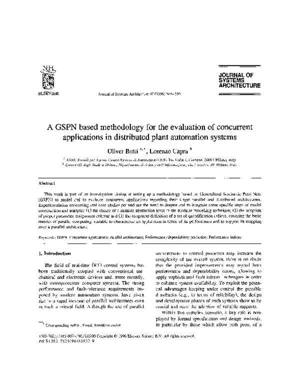 (PDF) A GSPN based methodology for the evaluation of concurrent ...