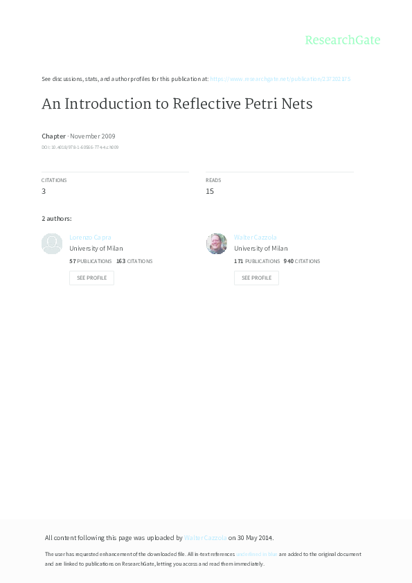 (PDF) An Introduction to Reflective Petri Nets