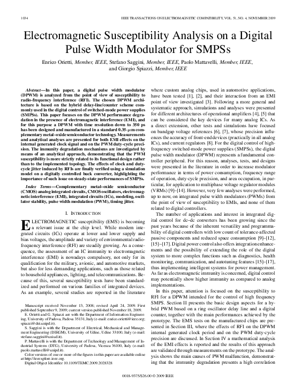 (PDF) Electromagnetic Susceptibility Analysis on a Digital Pulse Width ...