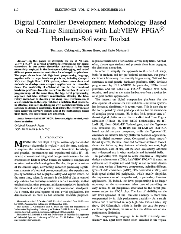 (PDF) Digital Controller Development Methodology Based on Real-Time ...