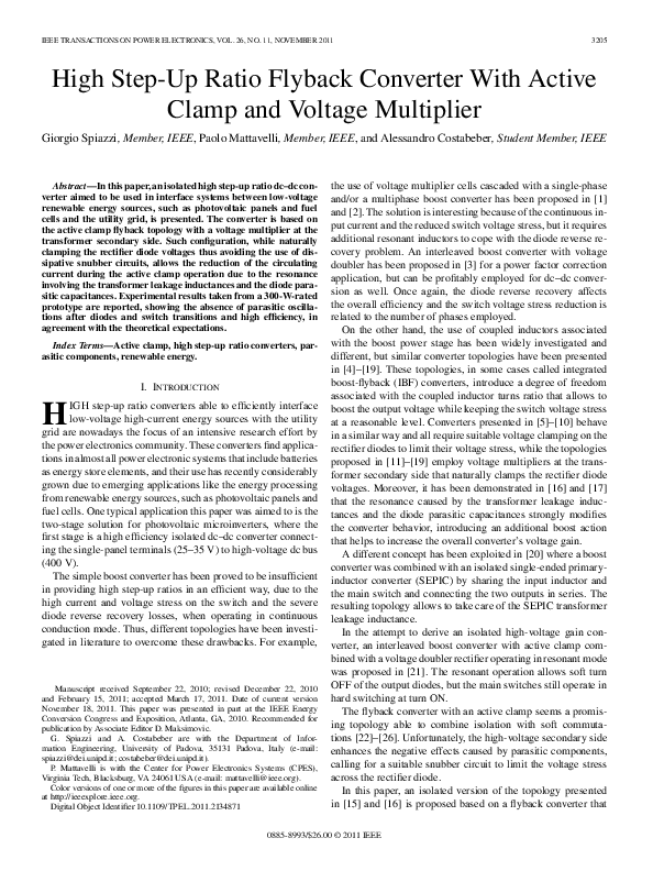 (PDF) High Step-Up Ratio Flyback Converter With Active Clamp and ...