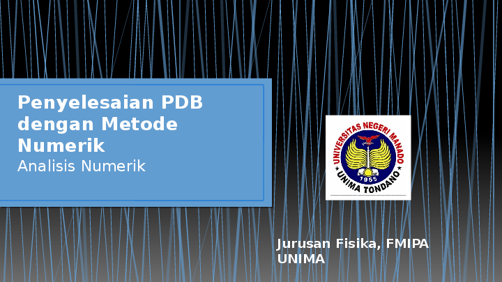 (PPT) Penyelesaian PDB dengan Metode Numerik.pptx