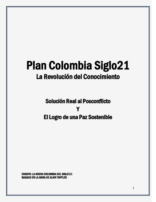 Plan Colombia Siglo21