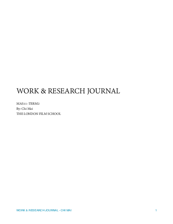 (PDF) WORK & RESEARCH JOURNAL: ON SCREENWRITING