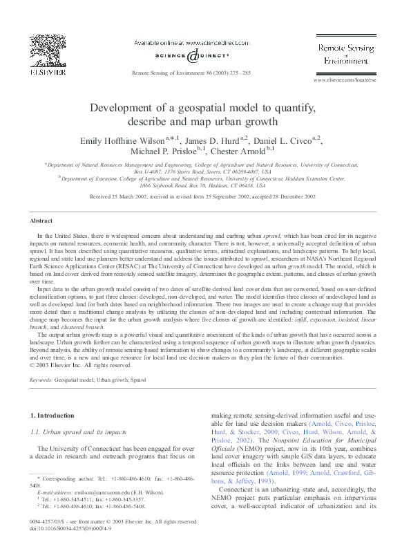 (PDF) Development of a geospatial model to quantify, describe and map ...