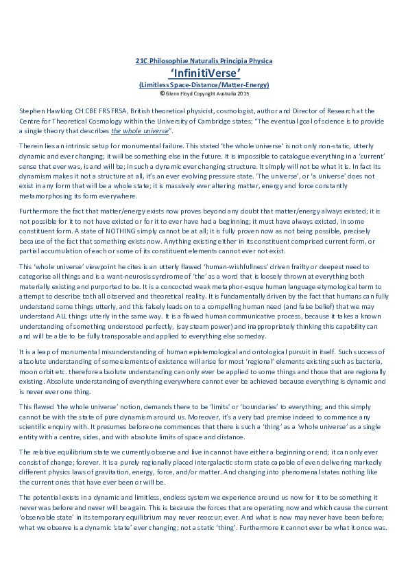 (PDF) 'InfinitiVerse' (Limitless Space-Distance/Matter-Energy