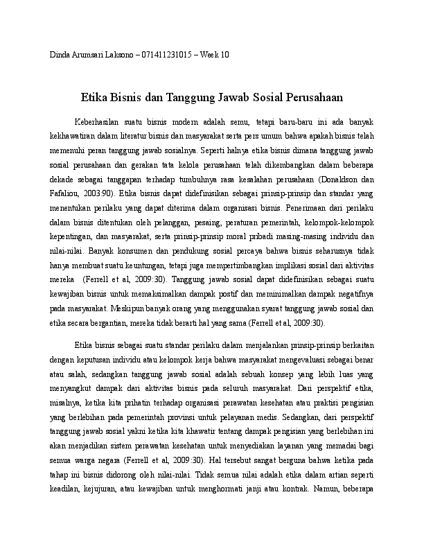 (DOC) Etika Bisnis dan Tanggung Jawab Sosial Perusahaan