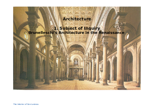 (DOC) Architecture Brunelleschi's Architecture in the Renaissance 2 ...