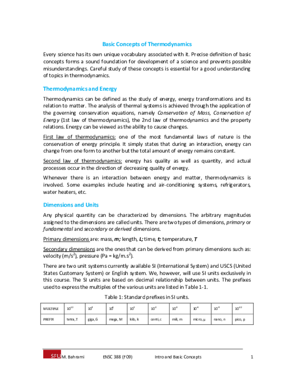 (PDF) Basic Concepts of Thermodynamics