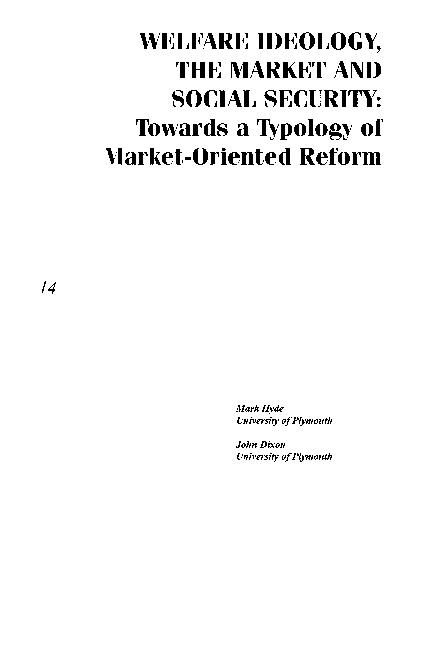 (PDF) WELFARE IDEOLOGY, THE MARKET AND SOCIAL SECURITY: Towards a ...