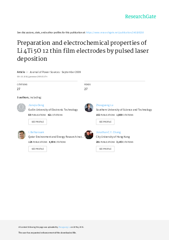 (PDF) Preparation and electrochemical properties of lithium vanadium phosphate as cathode ...