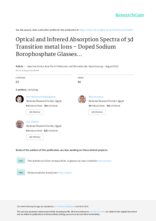 (PDF) Optical and Infrered Absorption Spectra of 3d Transition metal Ions – Doped Sodium ...