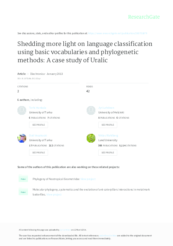 (PDF) Shedding more light on language classification using basic ...
