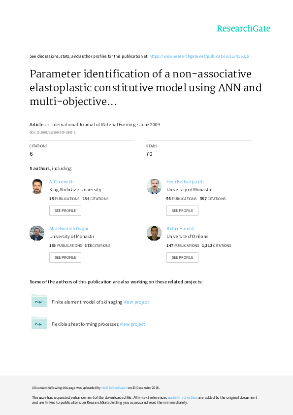 (PDF) Parameter identification of a non-associative elastoplastic constitutive model using ANN ...