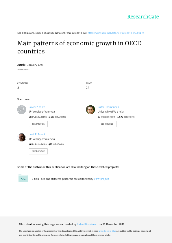 (PDF) Main patterns of economic growth in OECD countries