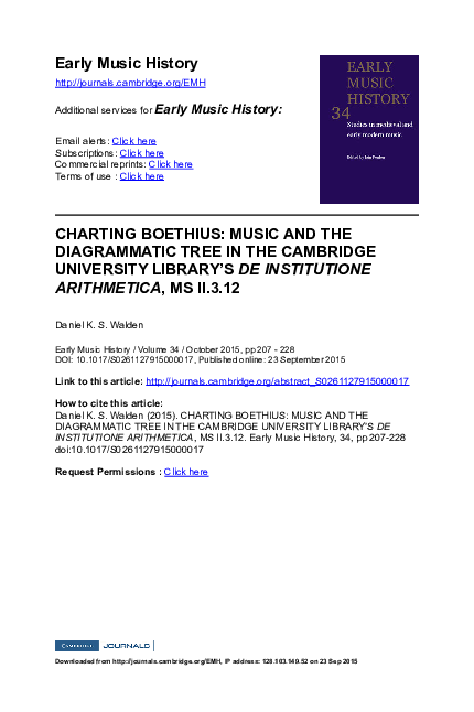 (PDF) Charting Boethius: Music and the Diagrammatic Tree in the ...