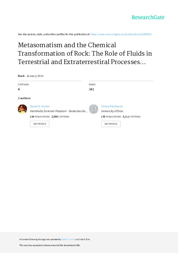 (PDF) Metasomatism and the Chemical Transformation of Rock