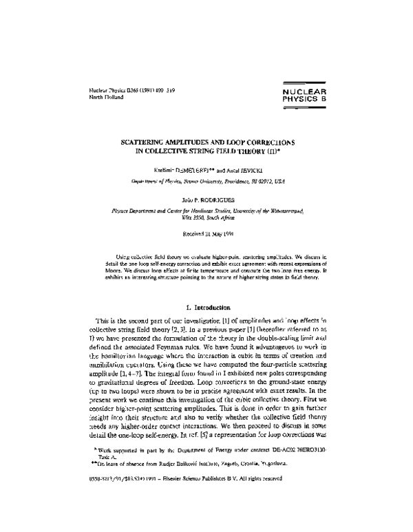 (PDF) Scattering amplitudes and loop corrections in collective string field theory (II)