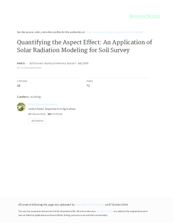 (PDF) Quantifying the Aspect Effect: An Application of Solar Radiation ...