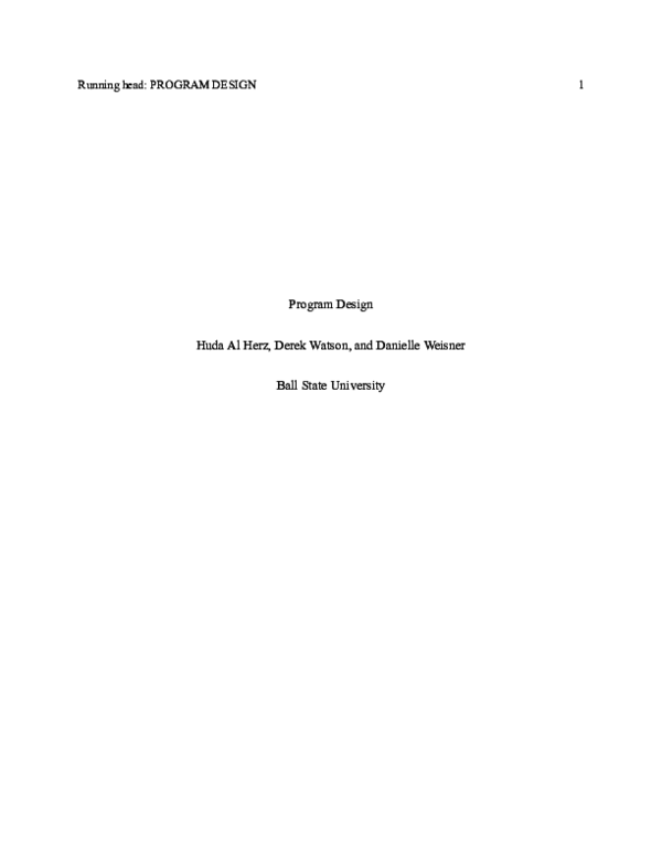 (DOC) Program Design