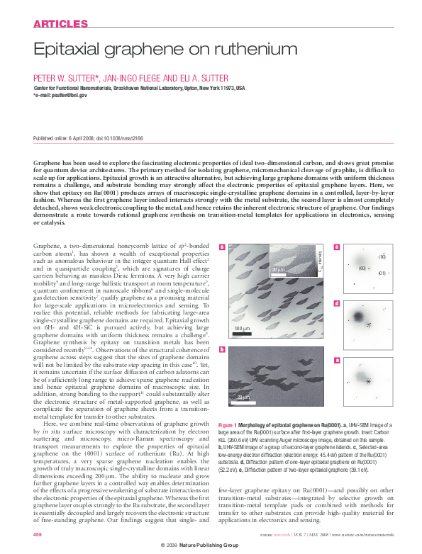 (PDF) Epitaxial graphene on ruthenium