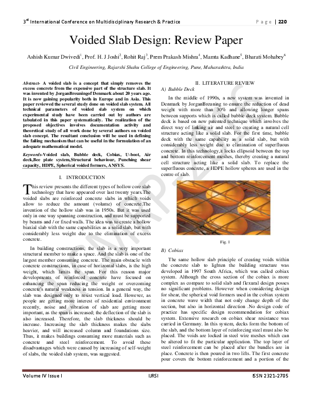 (PDF) Voided Slab Design: Review Paper