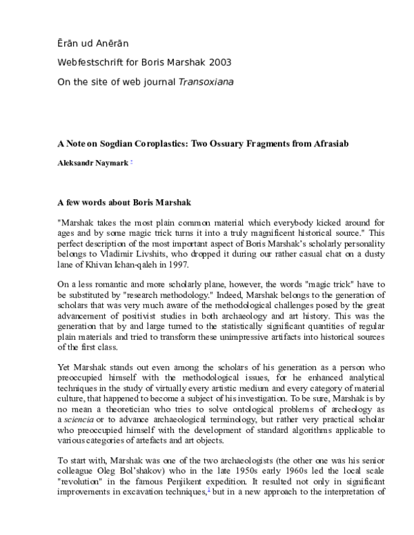 (DOC) “Two Ossuary Fragments from Afrasiab: A Note on Sogdian ...