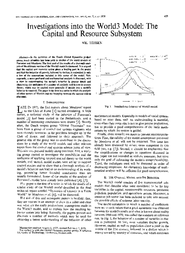 (PDF) Investigations into the World3 model: The capital and resource ...