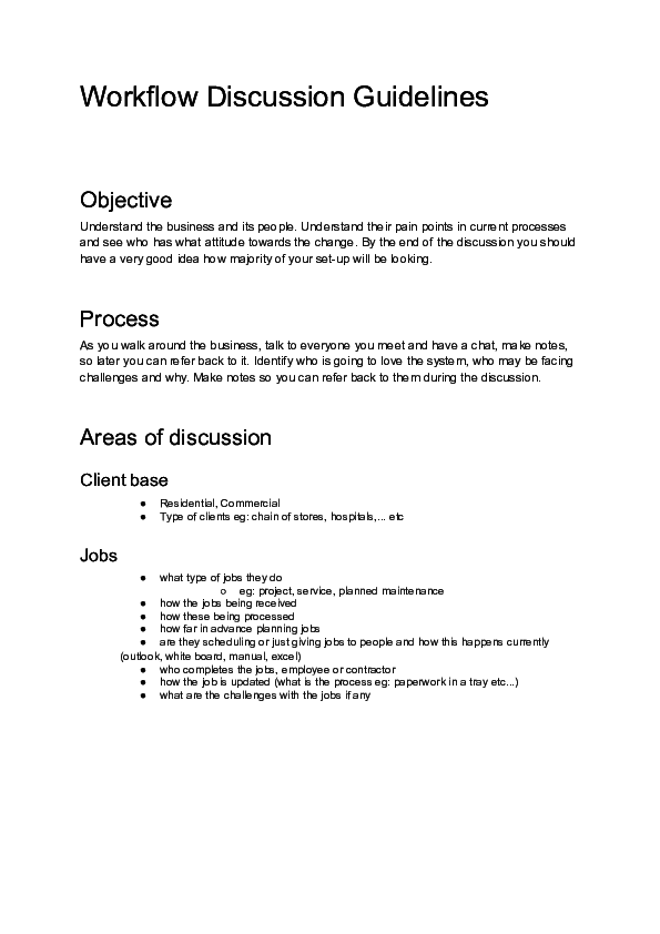 (DOC) Workflow Discussion Guidelines