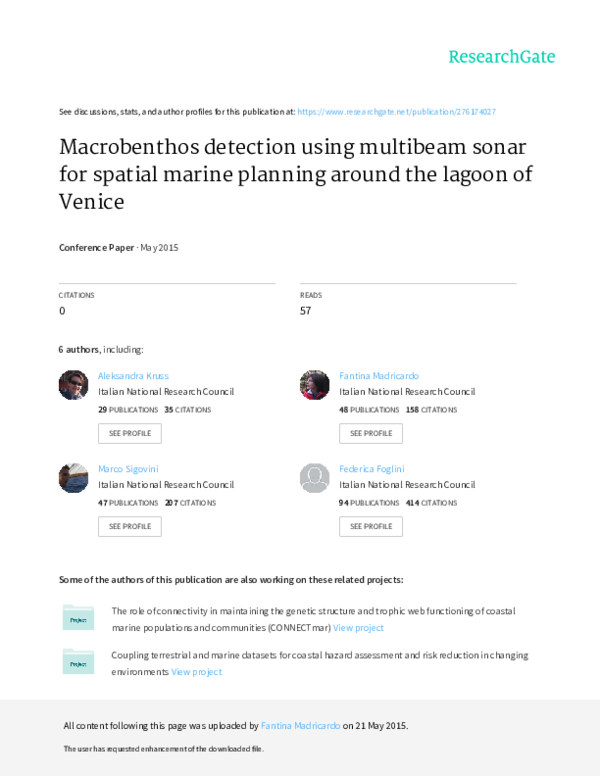 (PDF) Macrobenthos detection using multibeam sonar for spatial marine ...