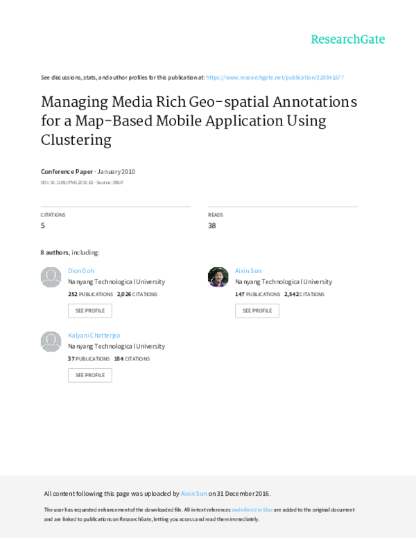 (PDF) Managing Media Rich Geo-spatial Annotations for a Map-based ...