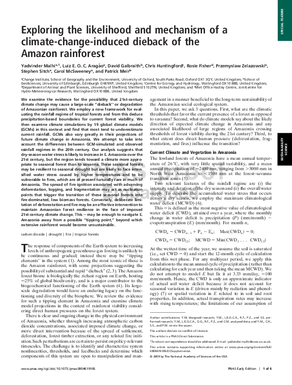 (PDF) Exploring the likelihood and mechanism of a climate-change ...