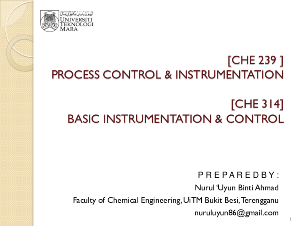 (PDF) Introduction to Process Control