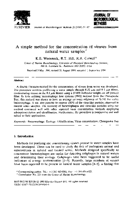 (PDF) A simple method for the concentration of viruses from natural ...