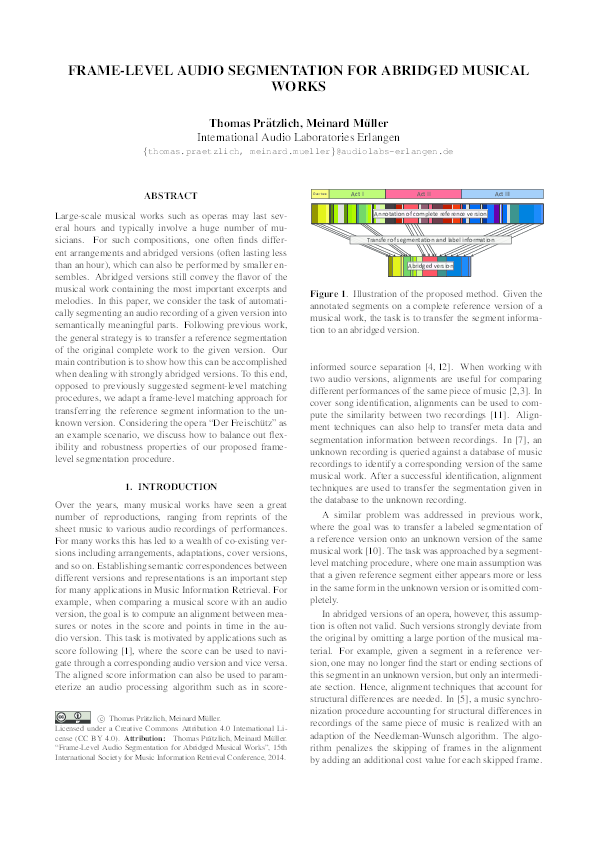 (PDF) FRAME-LEVEL AUDIO SEGMENTATION FOR ABRIDGED MUSICAL WORKS