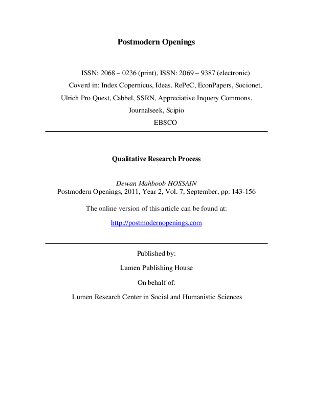 (PDF) Qualitative Research Process