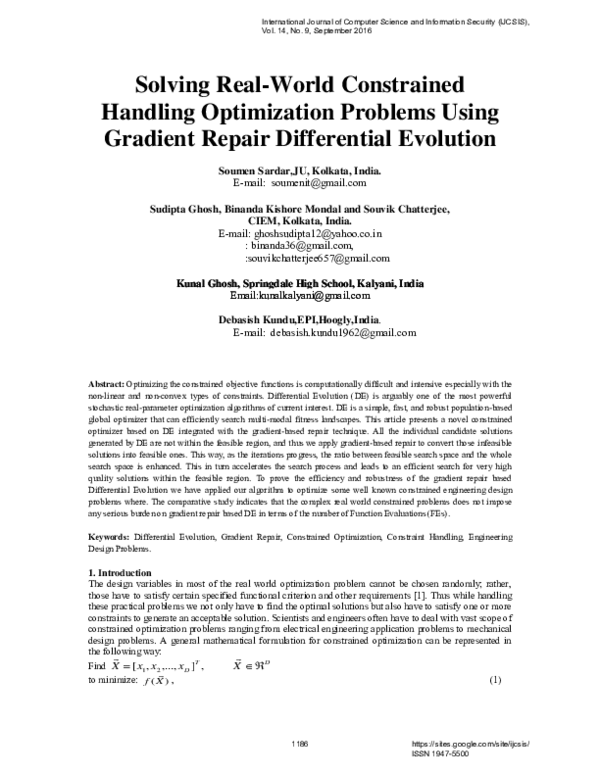 Pdf Solving Real World Constrained Handling Optimization Problems Using Gradient Repair