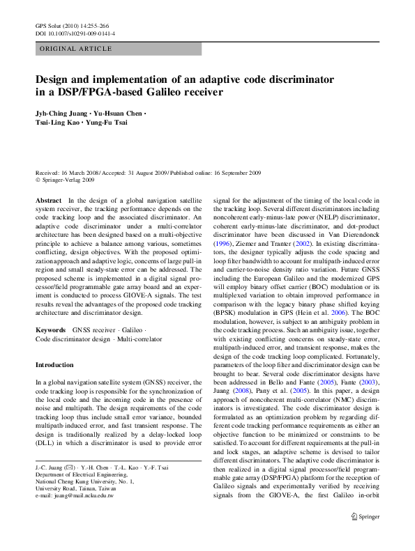 (PDF) Design and implementation of an adaptive code discriminator in a ... (PDF) Design and implementation of an adaptive code discriminator in a ...