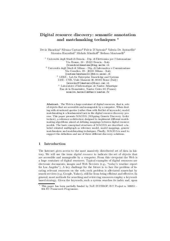 (PDF) Digital Resource Discovery: Semantic Annotation and Matching ...