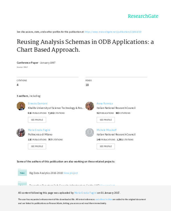 (PDF) Reusing analysis schemas in ODB applications: a chart based approach