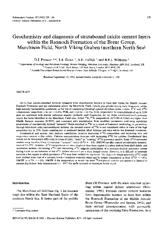 (PDF) Geochemistry and diagenesis of stratabound calcite cement layers ...