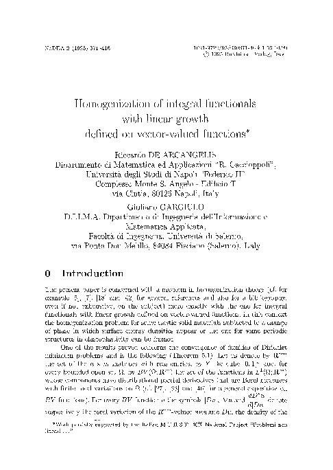 (PDF) Homogenization of integral functionals with linear growth defined on vector-valued functions