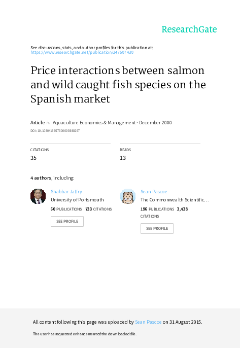 (PDF) Price interactions between salmon and wild-caught fish species on ...