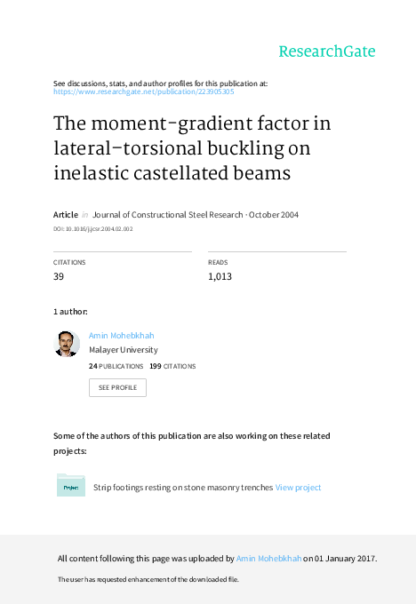 (PDF) The moment-gradient factor in lateral-torsional buckling on ...