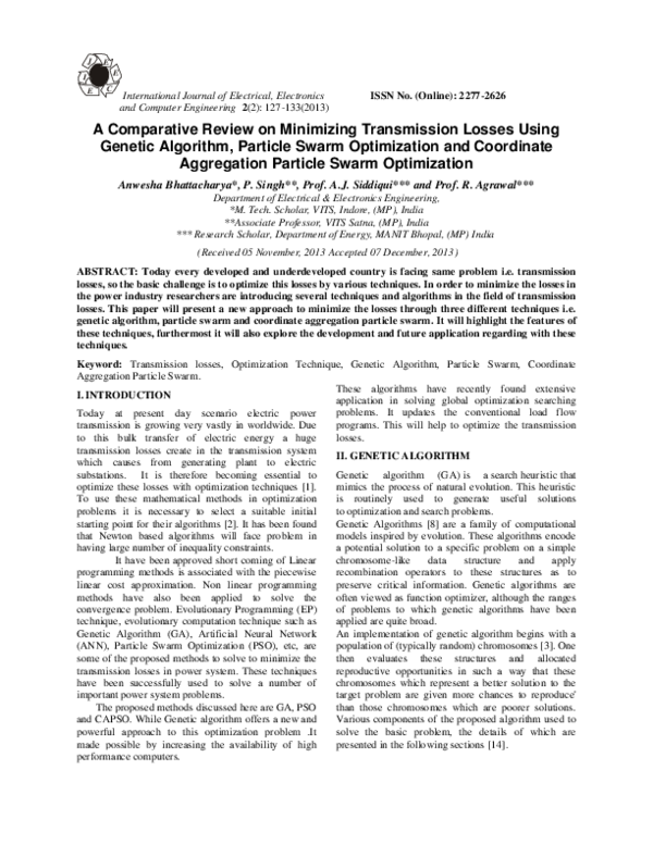 Pdf A Comparative Review On Minimizing Transmission Losses Using