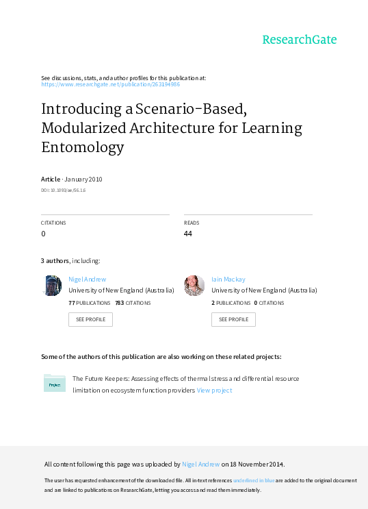 (PDF) Introducing a Scenario-Based, Modularized Architecture for ...