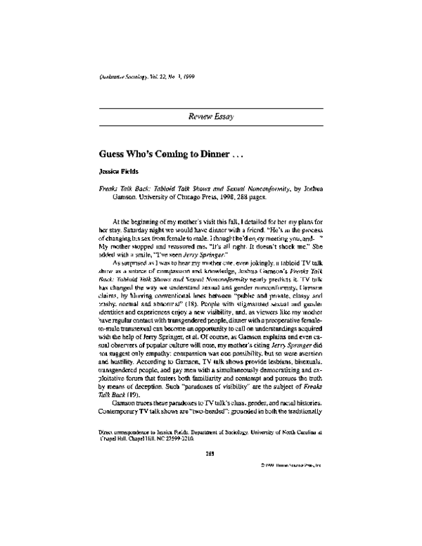 (PDF) GUESS WHO'S COMING TO DINNER?