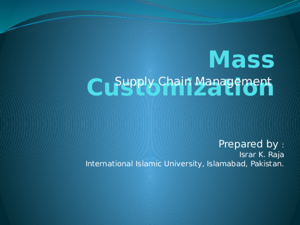 (PPT) Mass Customization.pptx